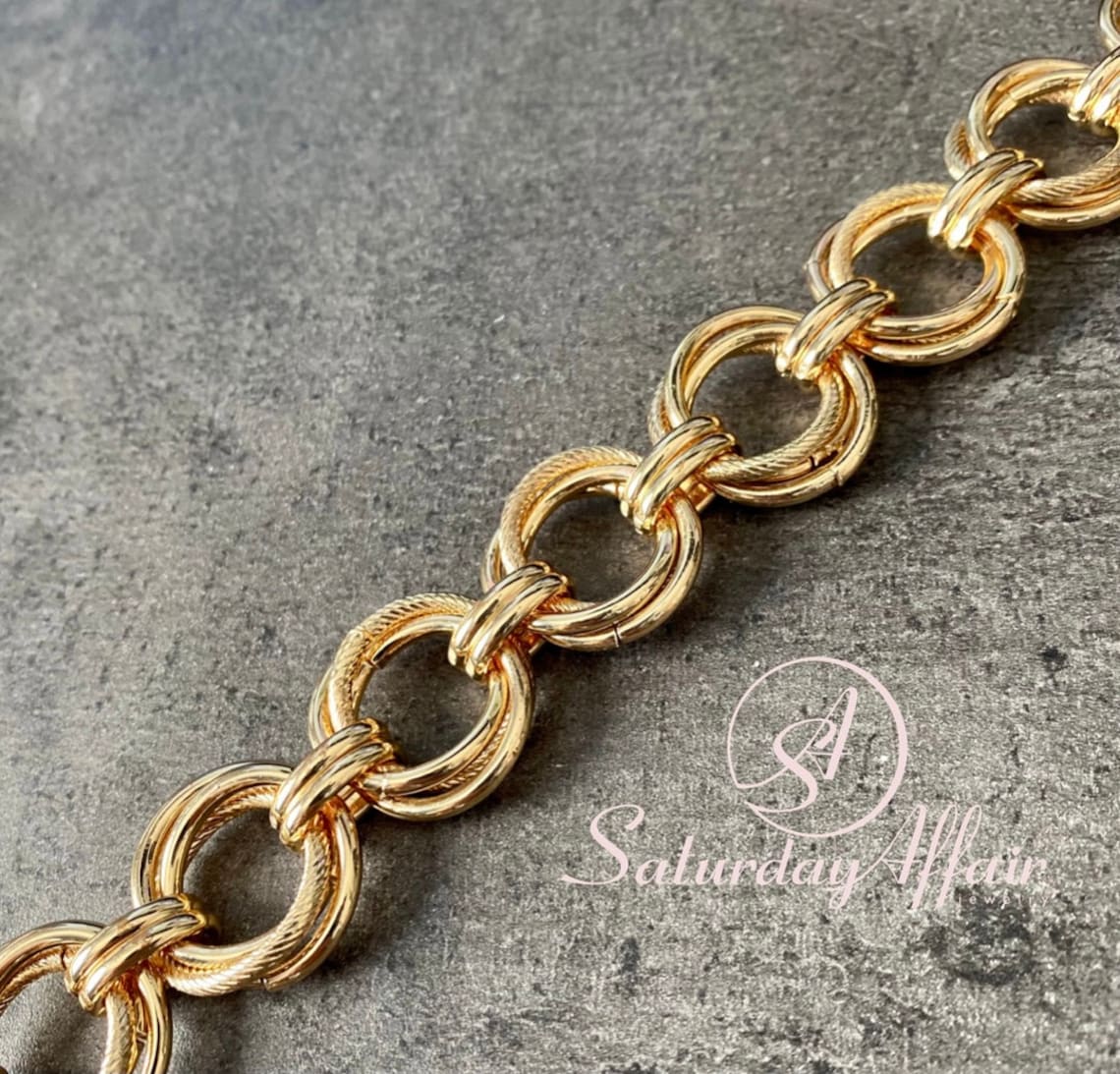 Gold Plated Chain Necklace, Large Chain, Chunky Necklace, Chain Choker ...