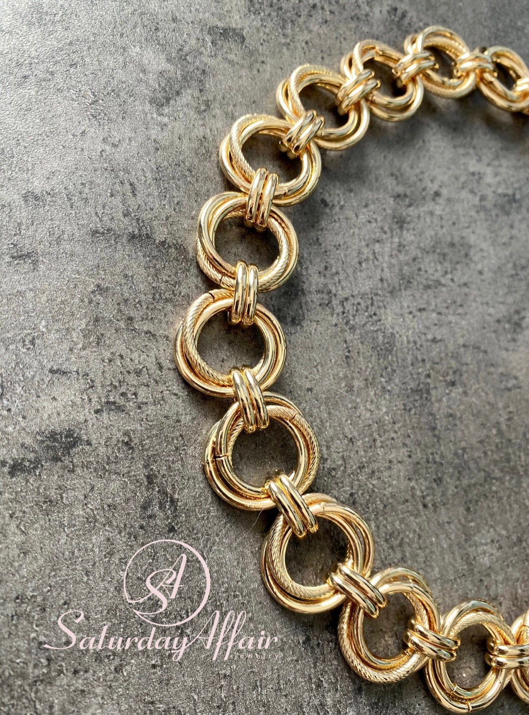 Gold Plated Chain Necklace, Large Chain, Chunky Necklace, Chain Choker ...