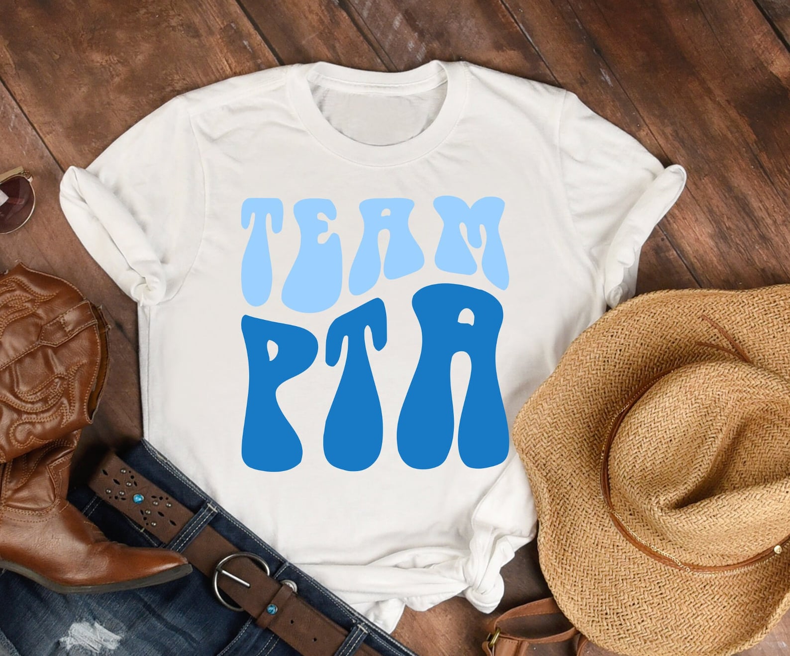 Team PTA Wavy SVG PNG Digital Cricut Cut File Silhouette - Etsy