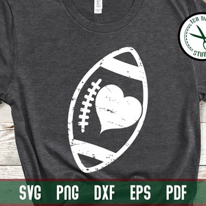 Heart Football Svg Distressed Football Svg Distressed Svg Grunge Svg ...
