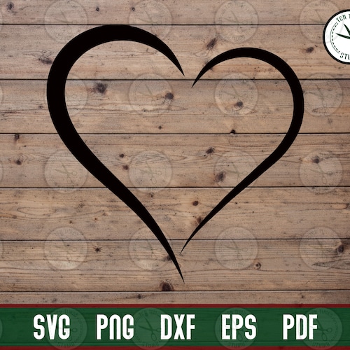 Open Heart SVG Brush Heart Svg Valentines Heart Svg Png Dxf | Etsy