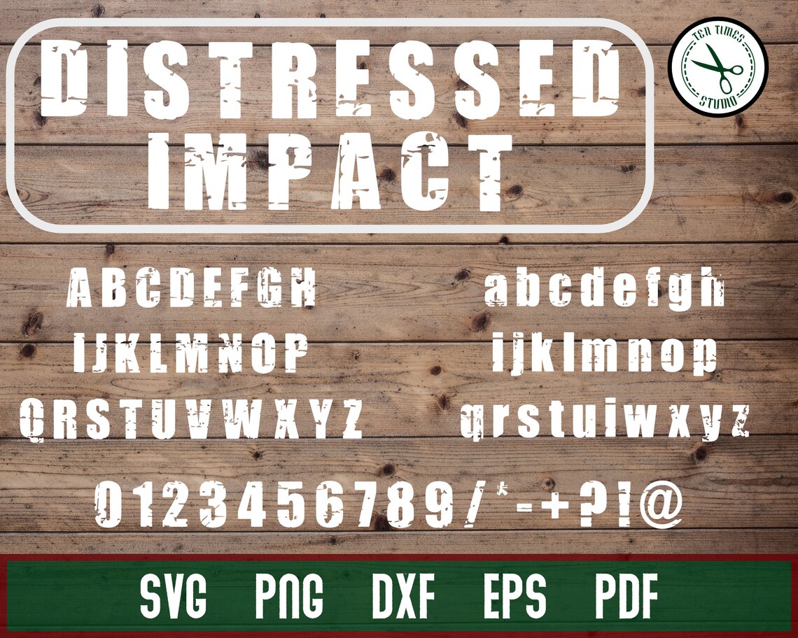 Distressed Impact Grunge OTF Cricut and SVG Crafter Athletic | Etsy