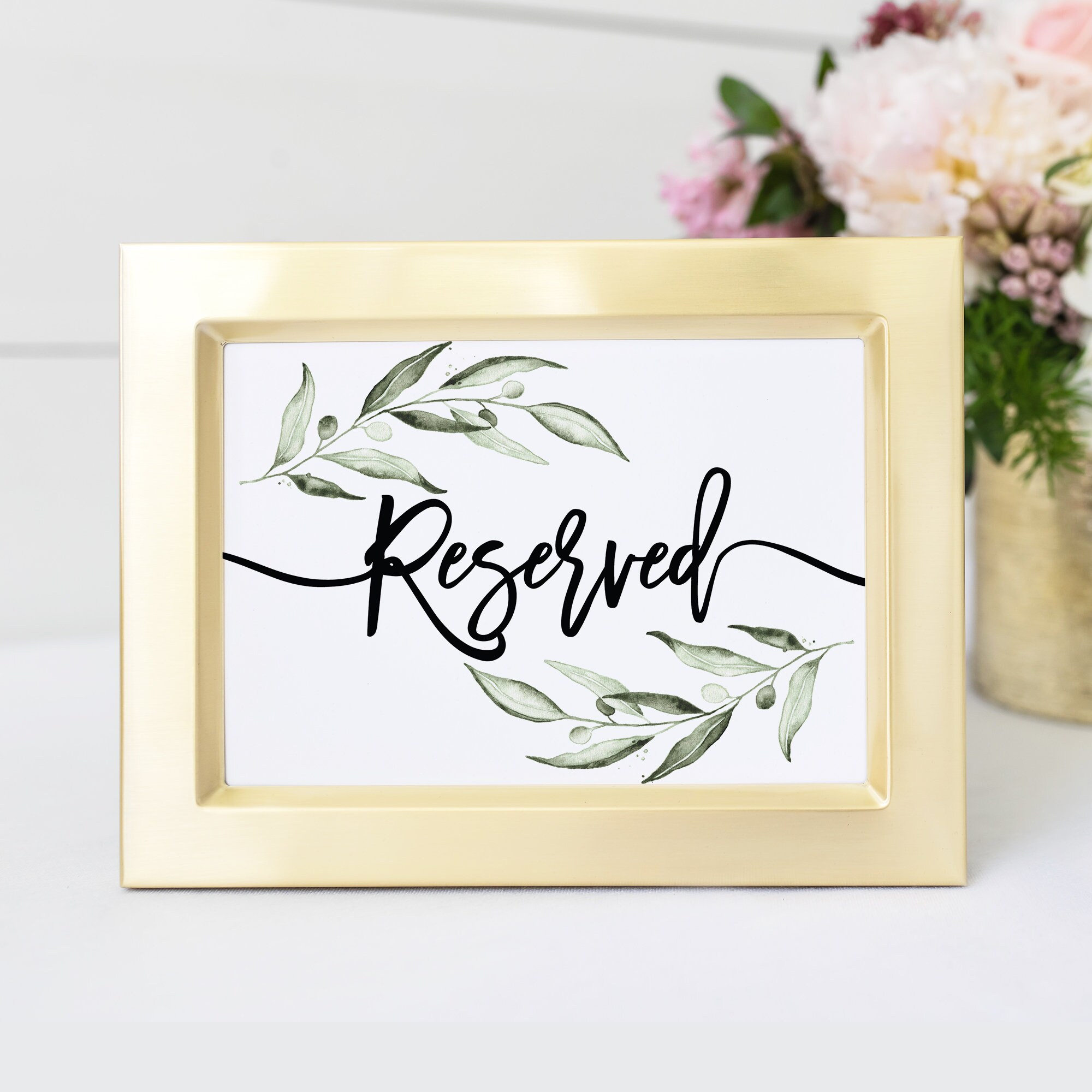 Printable Wedding Reserved Sign, Aisle Sign, Ceremony Decor, Seating ...