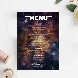Star Wars Menu, Wedding Menu Template, Dinner Menu, DIY Bride, Star ...