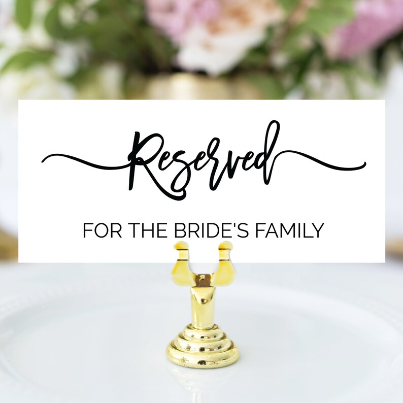Reserved Signs Wedding, Reserved Table Sign, Reserved Signs Instant ...