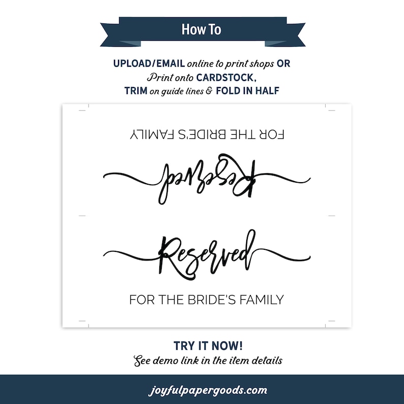 Reserved Signs Wedding, Reserved Table Sign, Reserved Signs Instant ...