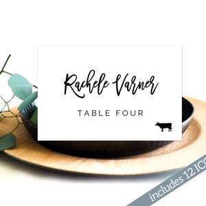 Place Card Template, Place Cards With Meal Choice, Place Cards Wedding ...