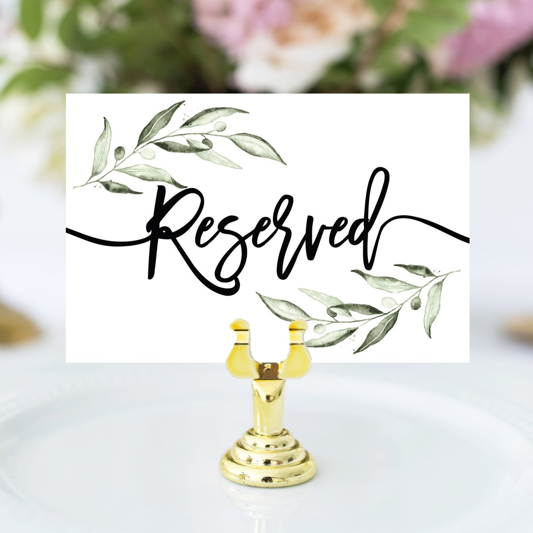 Printable Wedding Reserved Sign, Aisle Sign, Ceremony Decor, Seating ...