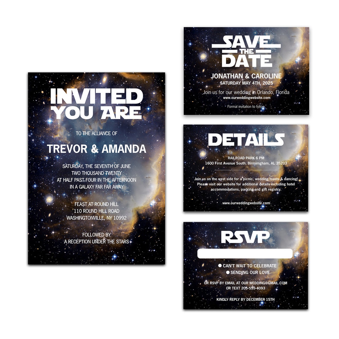 Star Wars Wedding Party Invitation Suite Printable Instant Download ...