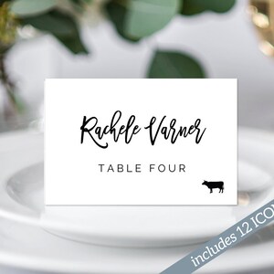 Place Card Template, Place Cards With Meal Choice, Place Cards Wedding ...