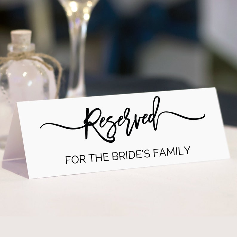 Reserved Signs Wedding, Reserved Table Sign, Reserved Signs Instant ...