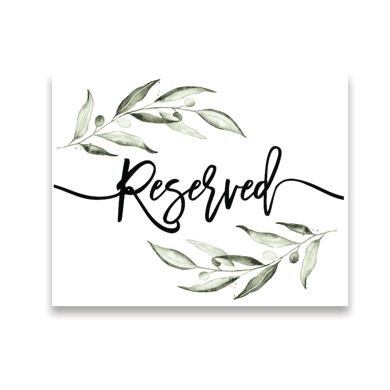Printable Wedding Reserved Sign, Aisle Sign, Ceremony Decor, Seating ...