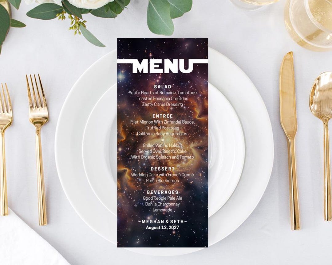 Star Wars Wedding Menu Template, Sci-fi Dinner Menu (CANVA) - Etsy