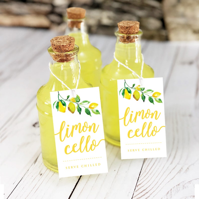 Limoncello Favor Tags Limoncello Labels Limoncello Gift - Etsy