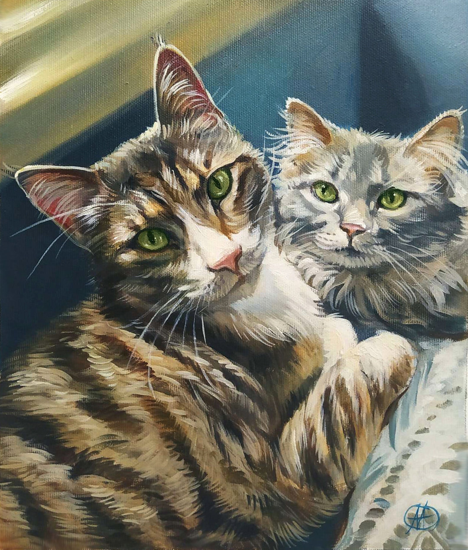 Custom Pet Portraits Paintingcat Portraits Cat Painting Oil | Etsy