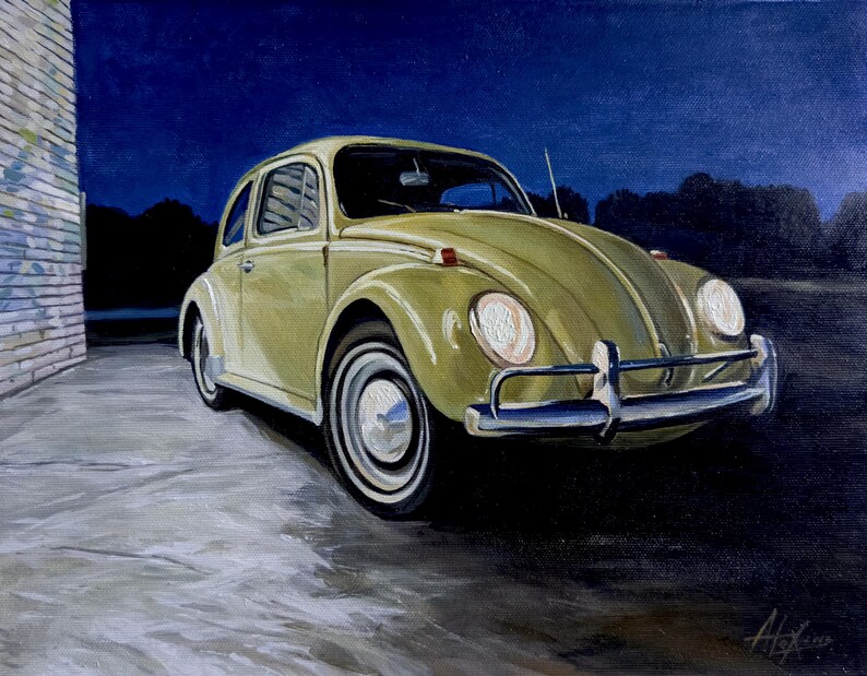 Personalized Car Portrait in Oil. Custom Vehicle Portrait on Canvas ...