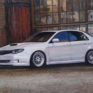 Custom Vehicle Portrait on Canvas. Custom Car Oil Painting ...