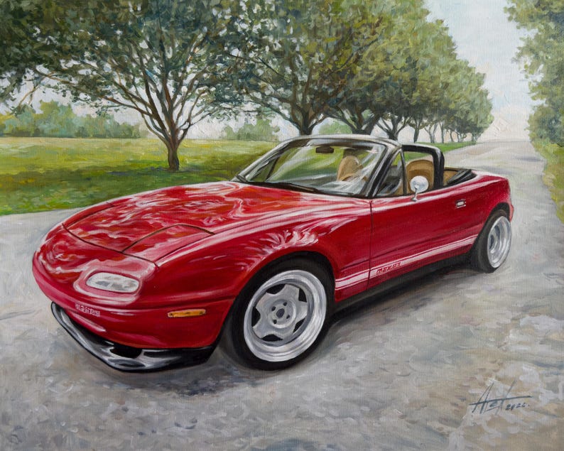 Custom Car Oil Painting Portrait, Personalized Vehicle on Canvas - Etsy