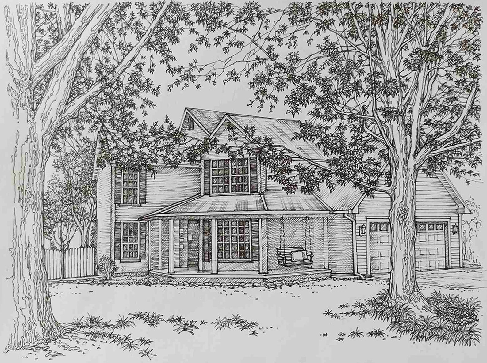 Custom Home Portrait Hand Drawn Original House Sketch Home - Etsy