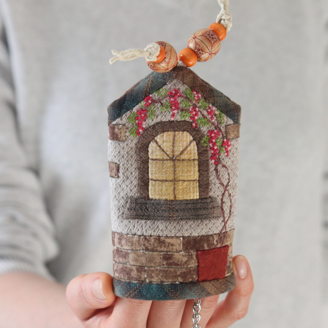 Quilted Key Holder, Handmade Fabric Keychain, Japanese Patchwork Key ...