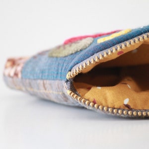 Mini Change Purse With Zip, Blue Tiny Coin Purse With House Applique - Etsy