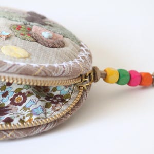 Quilted Round Bag With Zipper, Small Cute Purse for Coins or Cosmetics ...