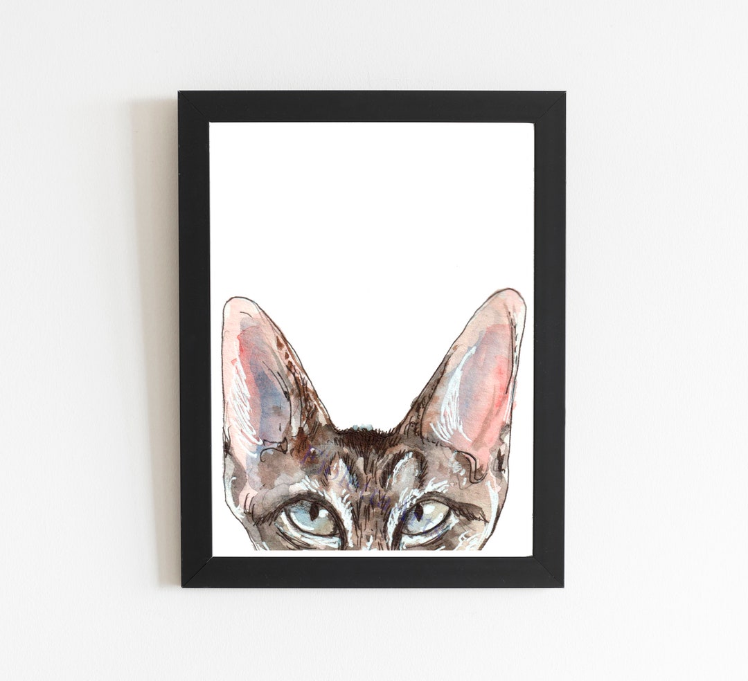 Devon Rex Cat Art Print, Cat Painting, Cat Lover Gift, Cat Art Print ...