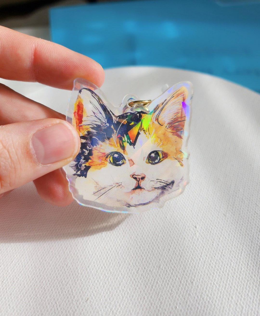 Orange and Black Calico Keychain, Kawaii Cute Kitten Lover Gift, Pet ...