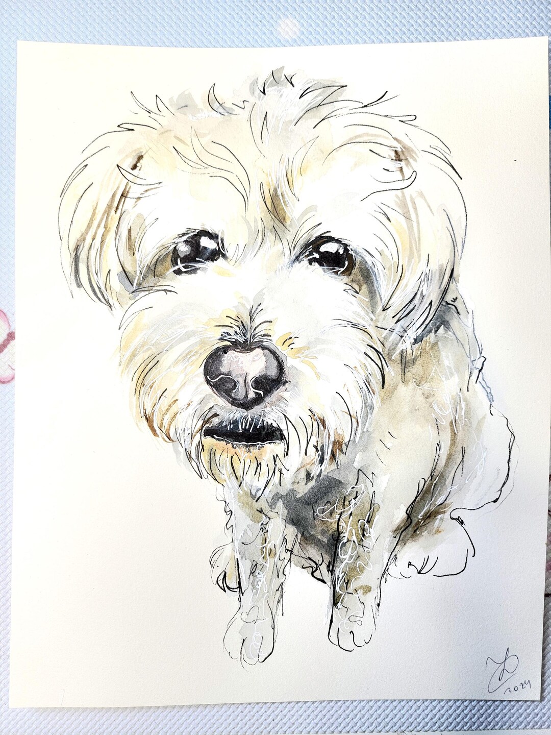 Custom Dog Portrait: Hand-painted Watercolor Pet Art - Etsy