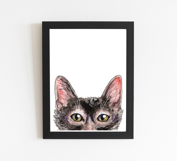 Lykoi Werewolf Cat Art Print Watercolor Painting Illustration - Etsy