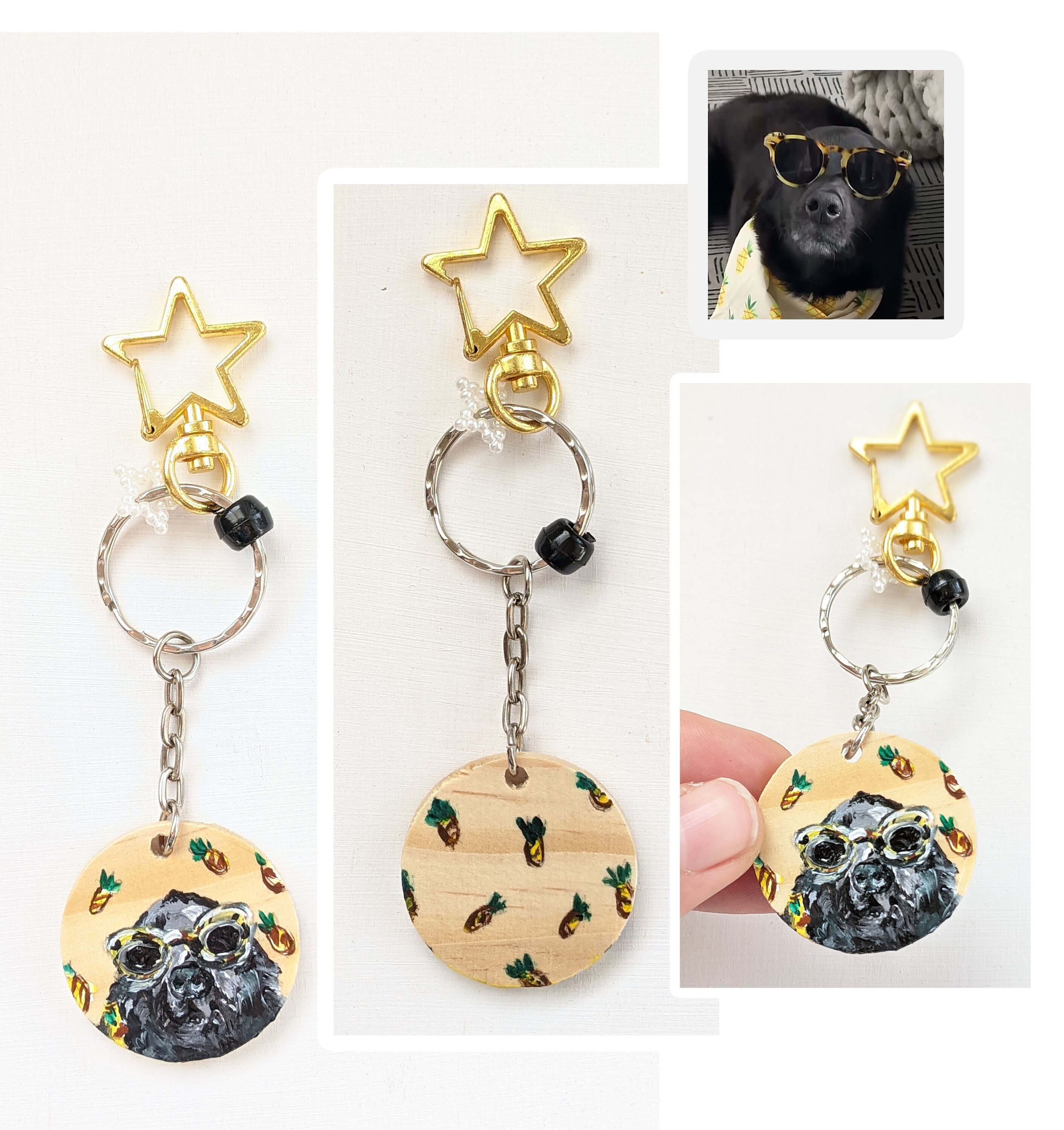 Will Draw You Pet on Handmade Keychain Custom Key-chain | Etsy