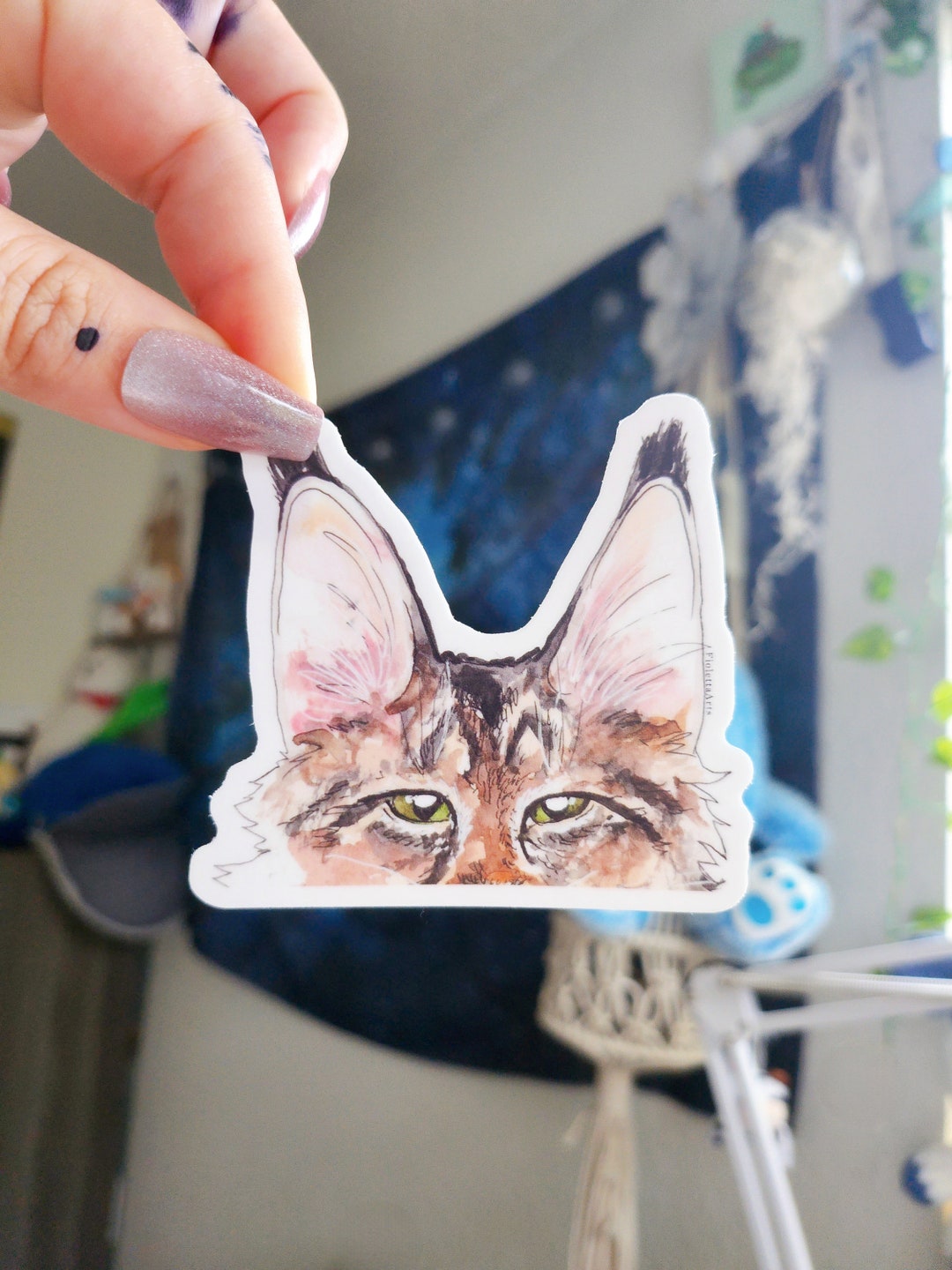 Maine Coon Cat Sticker, Big Cat Decal, Pet Car Sticker, Laptop Kitty ...