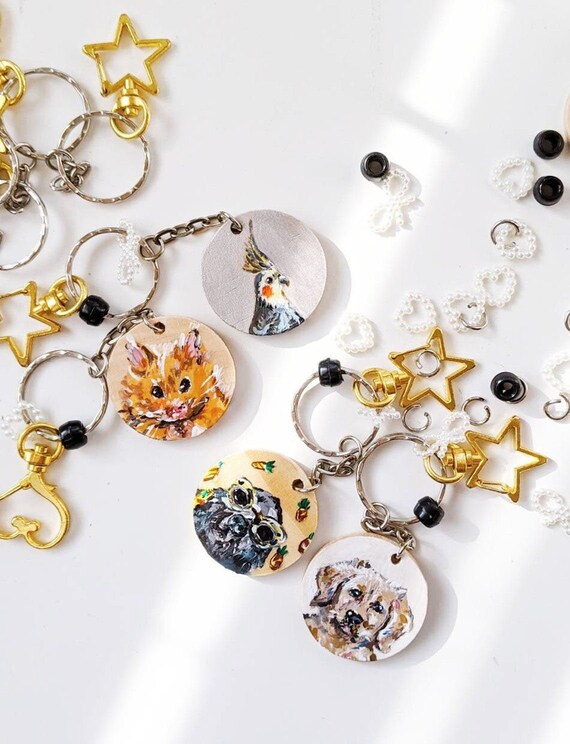 Will Draw You Pet on Handmade Keychain Custom Key-chain - Etsy