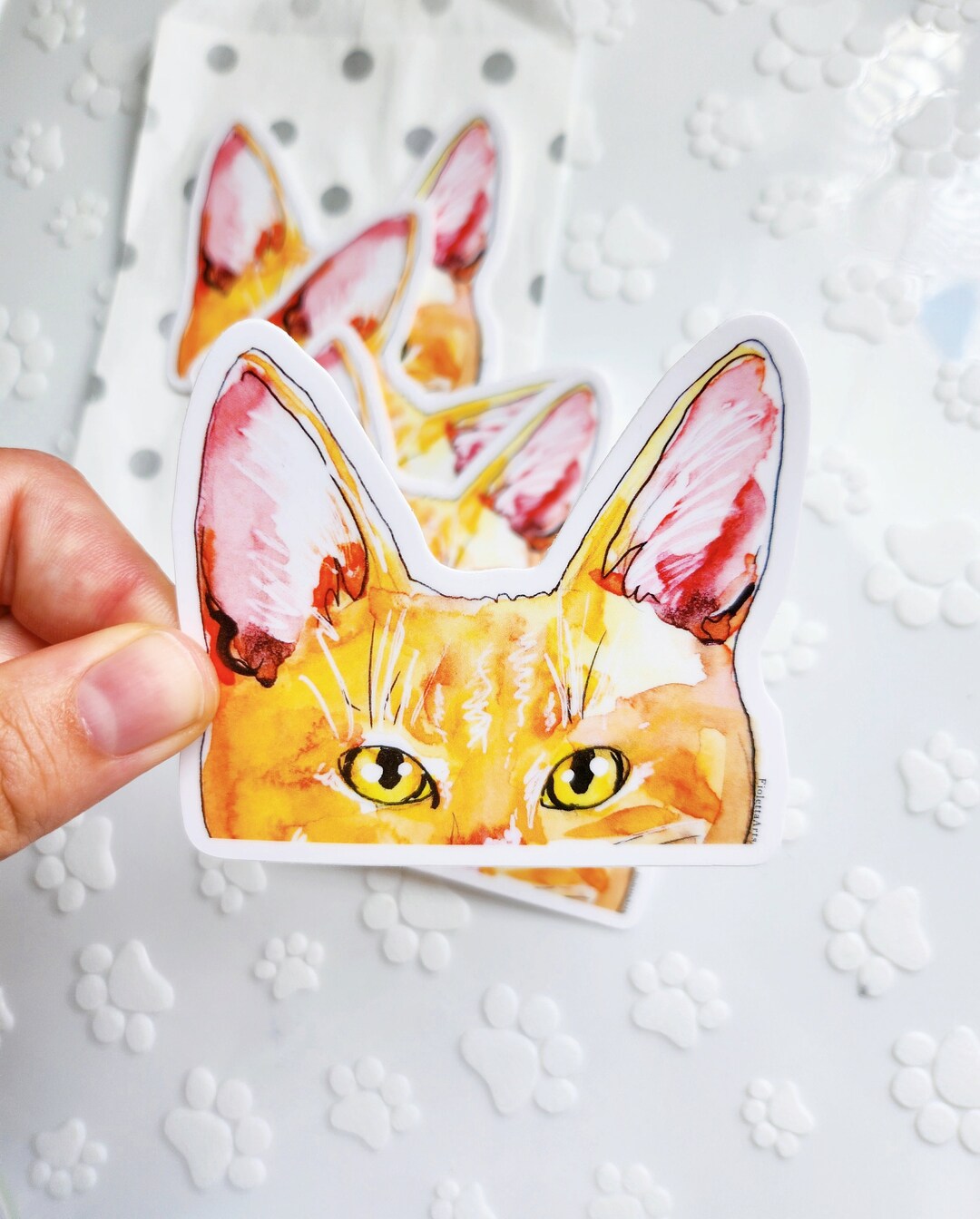 Orange Cat Sticker, Waterproof Cat Sticker, Big Tabby Cat Sticker ...