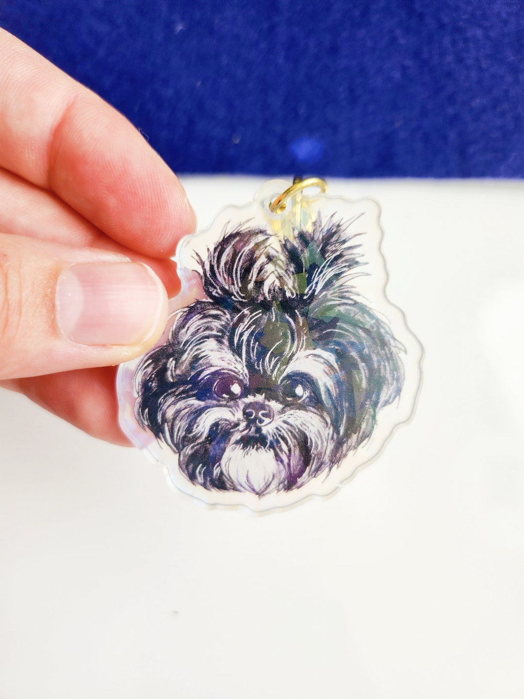 Holographic Shih Tzu Keychain: Glitter Dog Lover Gift - Etsy