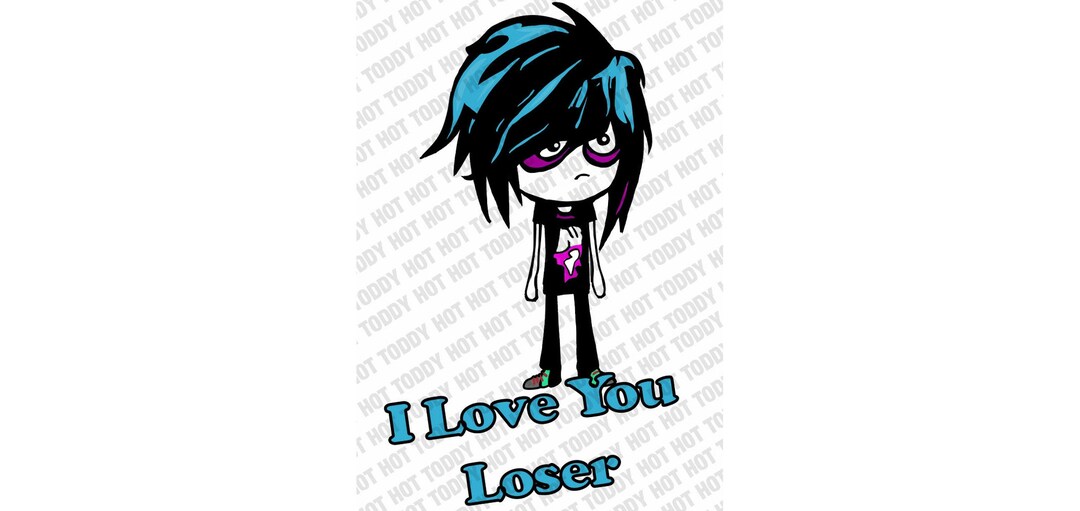 I Love You Loser Goth PNG Emo PNG Alternative Valentines - Etsy