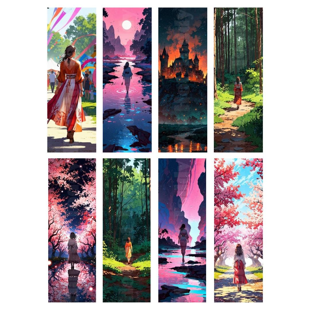 8 Bookmarks DIY Printable Fantasy | Digital Art Download - W Adventure ...