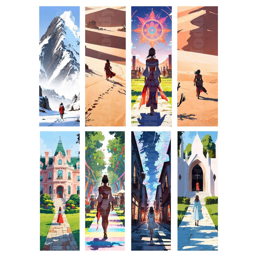 8 Printable Bookmarks | Digital Art Download - W Adventure 3 - Etsy