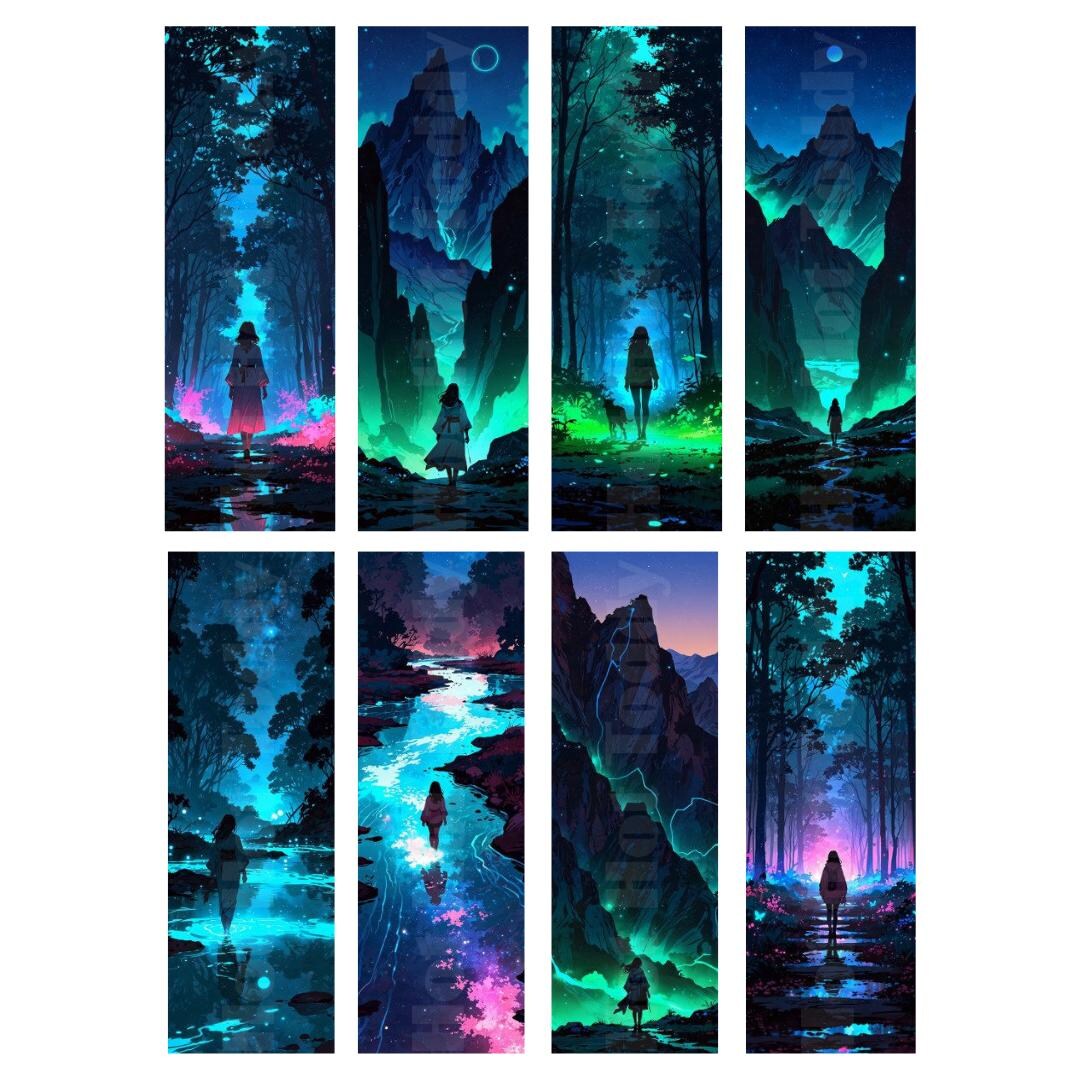 8 Printable DIY Bookmarks | Digital Art Download - Wanderer 1 - Etsy