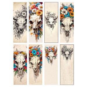 8 Customizable DIY Fantasy Bookmarks | Digital Art Download - Floral ...