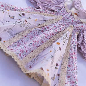 Patchwork Dress With Puffed Sleeves - Etsy