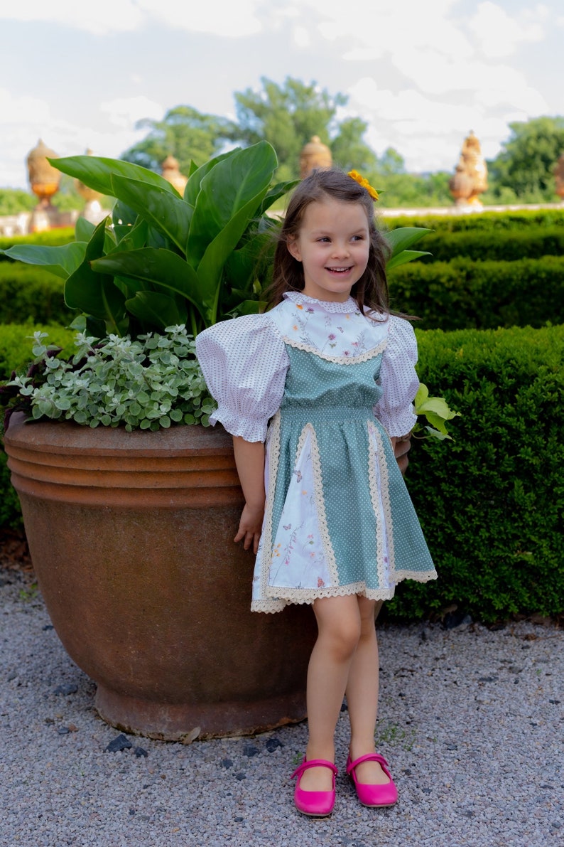 Patchwork Dress With Puffed Sleeves - Etsy