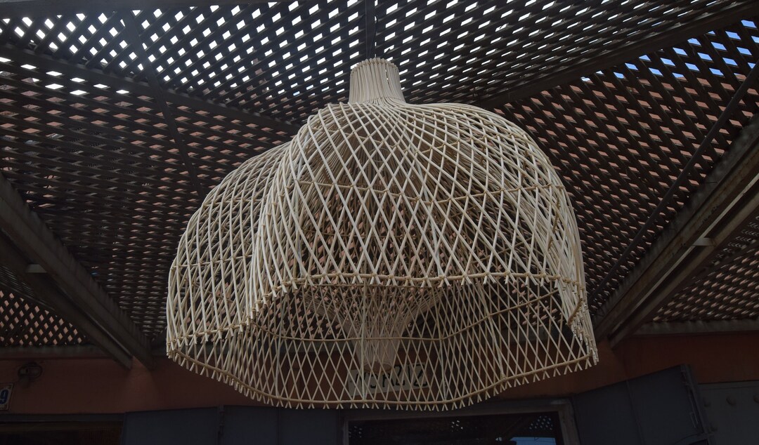 New Style the Wave Bamboo Lamp Shade Moroccan Decor Handmade Bamboo ...