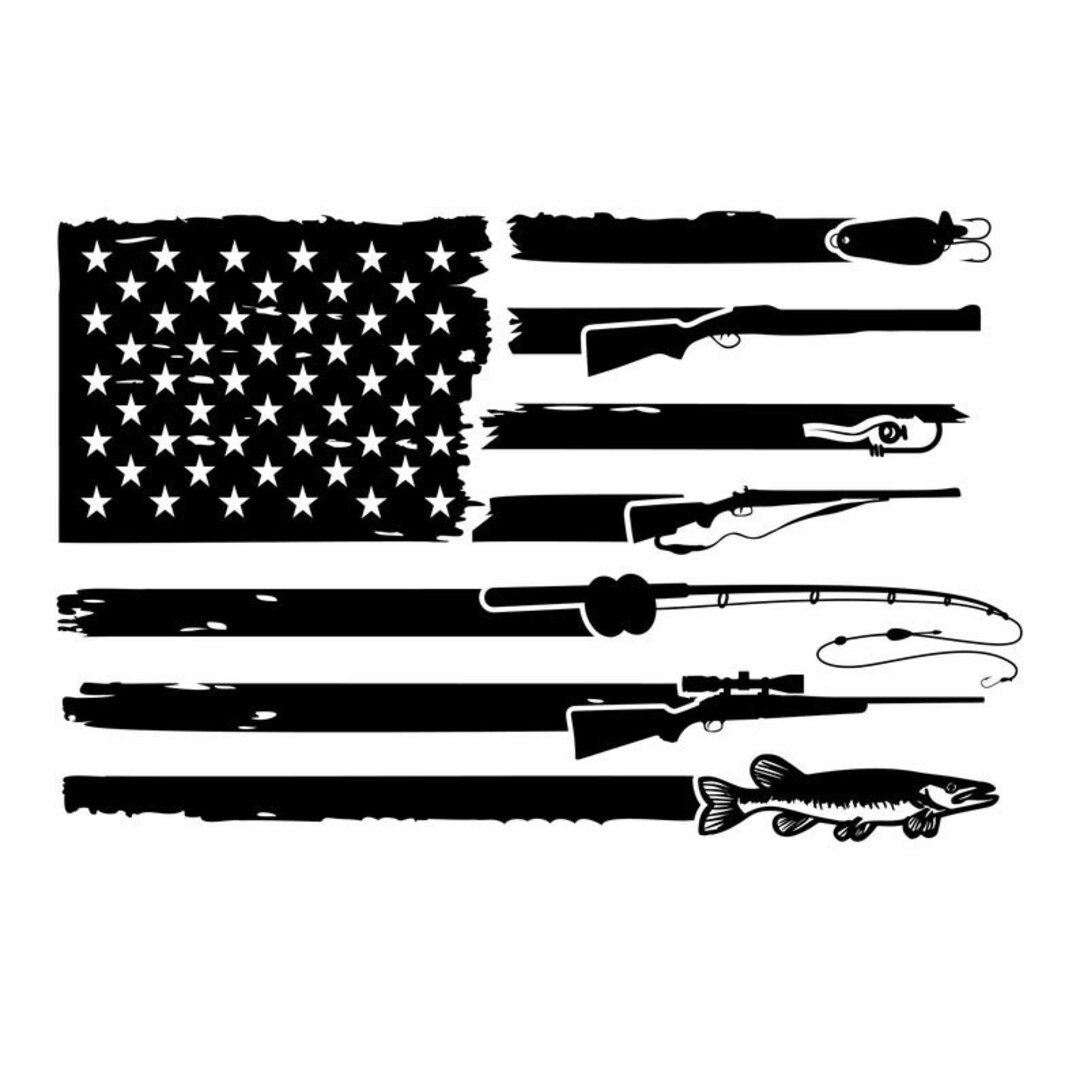 Fishing Hunting Flag Svg, Eps, Png, Pdf - Etsy