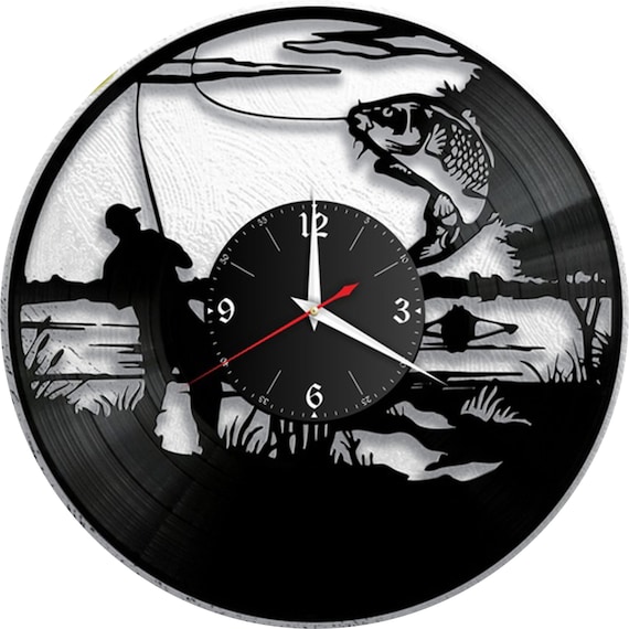 Fishing Clock Face Laser File Svg Pdf Eps Png Cdr - Etsy