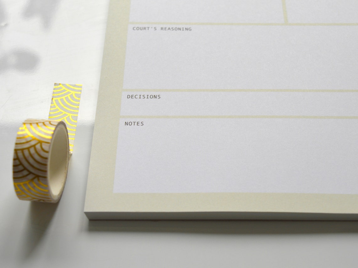 Law Case Brief A4 Notepad Law Student Case Notes Template - Etsy