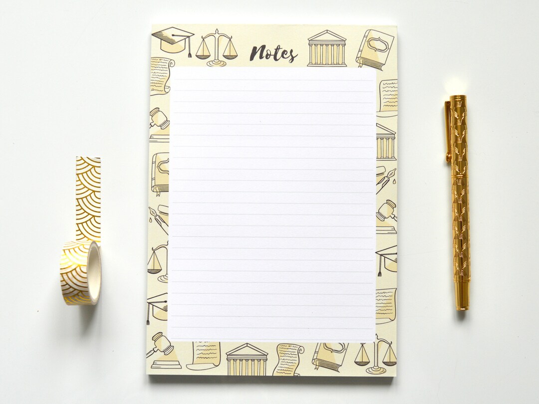 Law Design A5 Notepad | Desk Pad Planner, Law Student Notes, Law ...