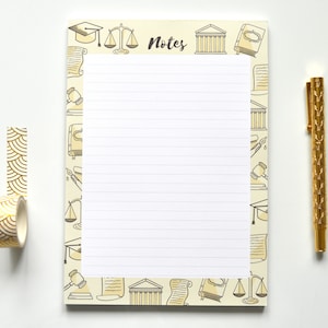 Law Design A5 Notepad | Desk Pad Planner, Law Student Notes, Law ...