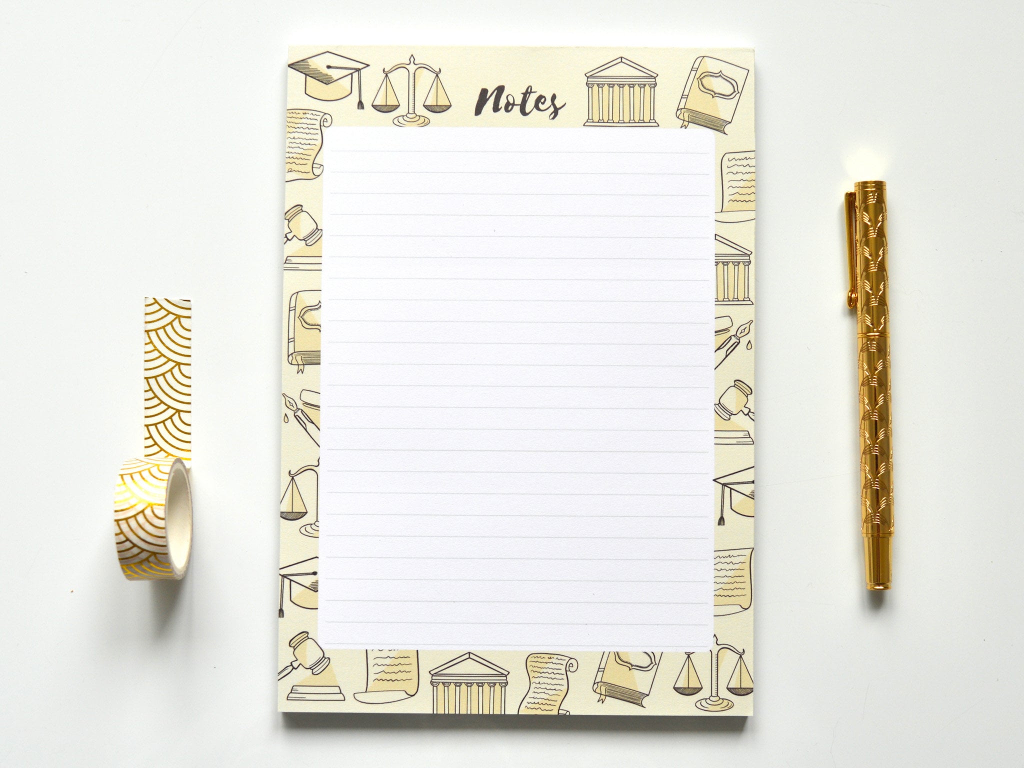 Law Design A5 Notepad | Desk Pad Planner, Law Student Notes, Law ...