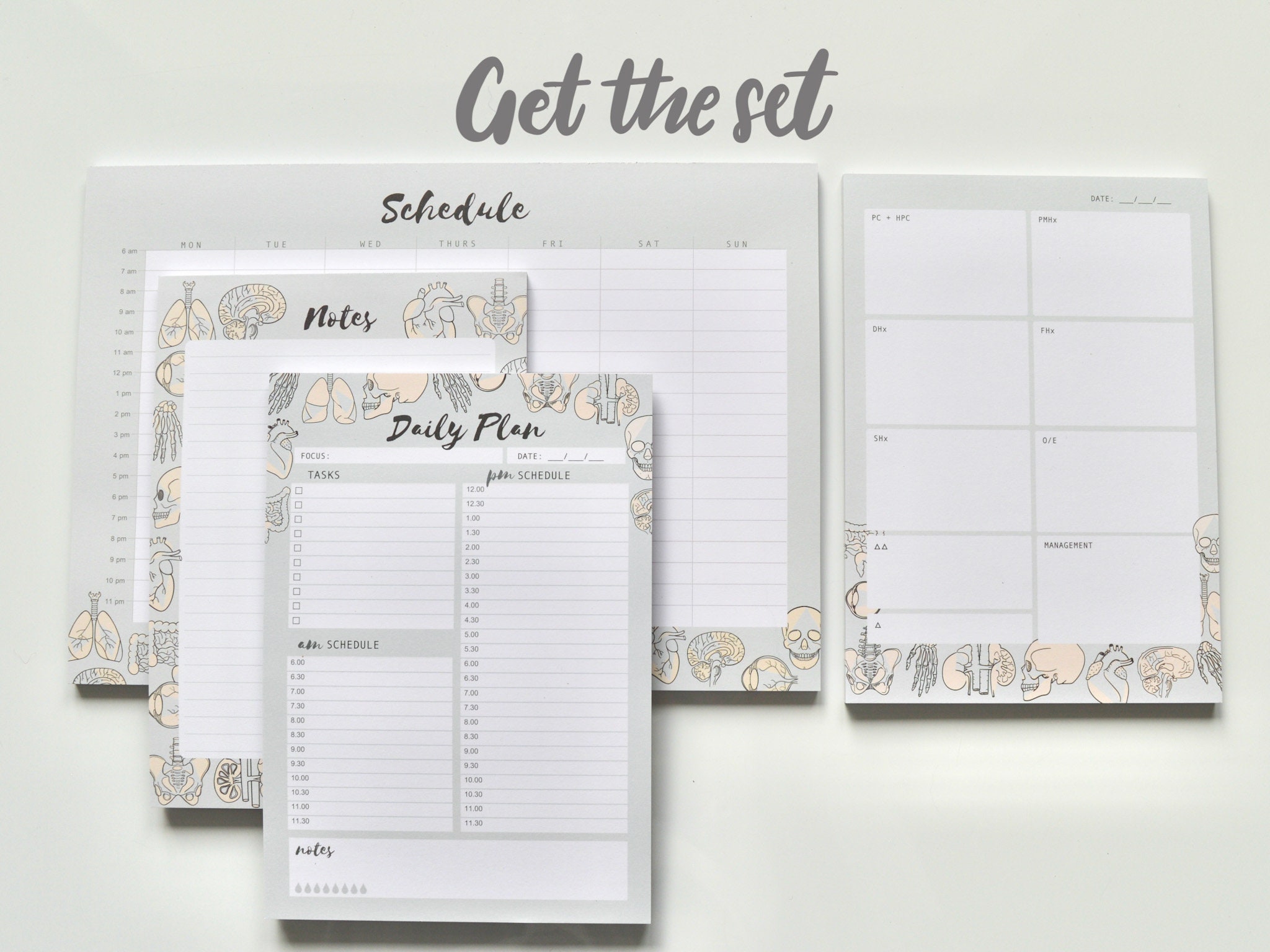 Anatomical Design Notes Pad | A5 Notepad | Medicine - Nursing ...